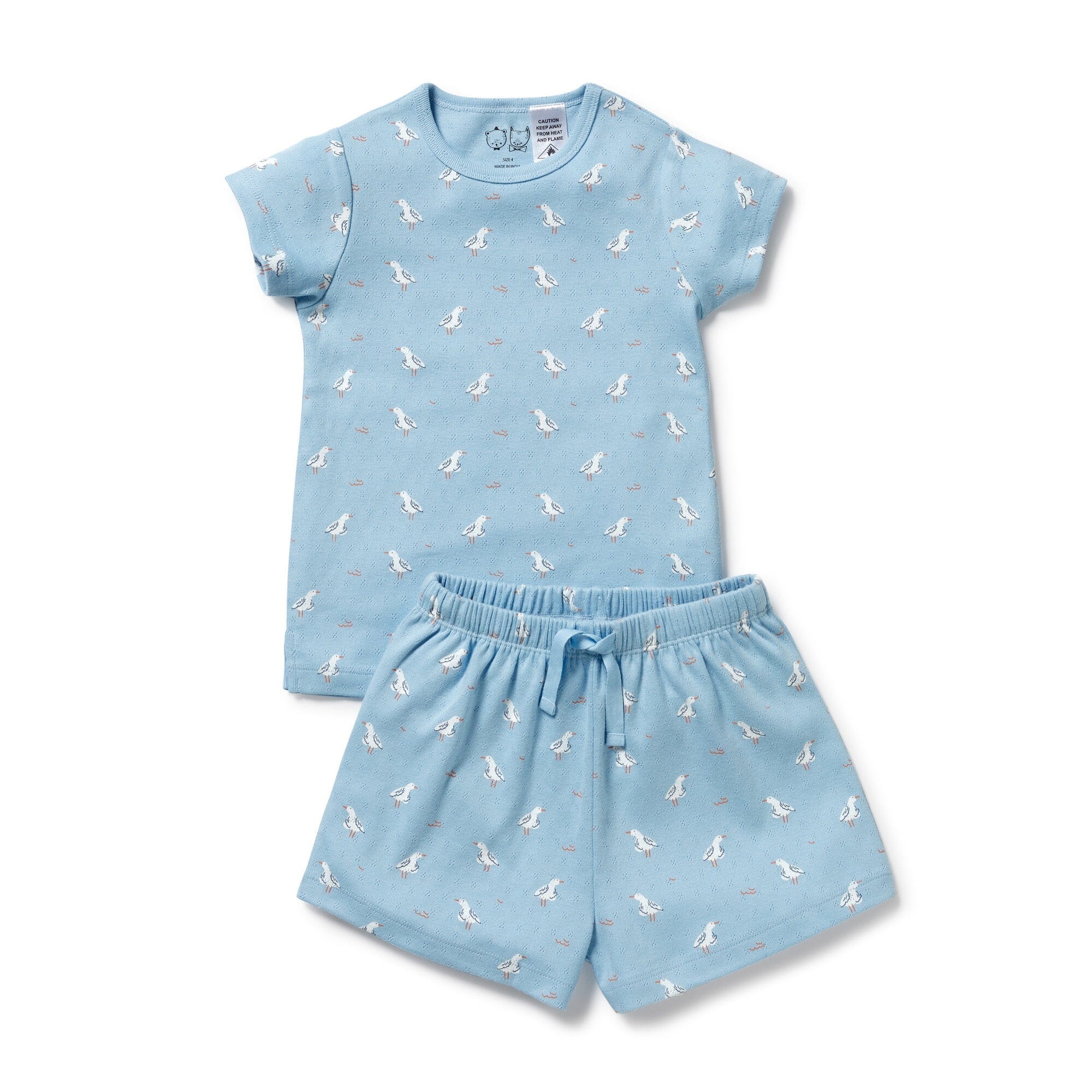 Wilson & Frenchy - Organic Pointelle Short Sleeved Pyjamas | Sunny Sea