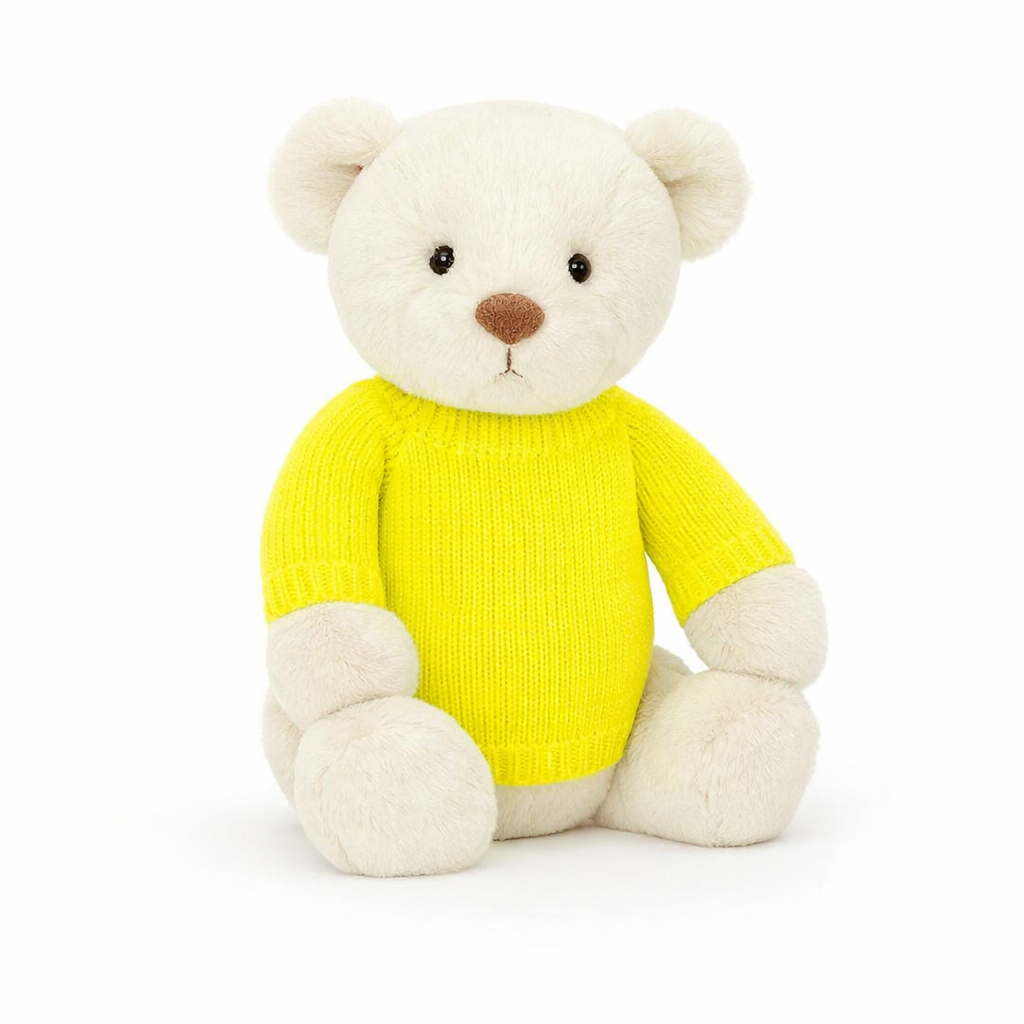 Knitted Jumper Neon Yellow - With Optional Personalised Name | Fits Me