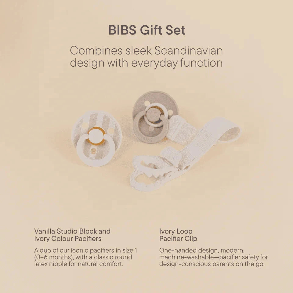 BIBS Dummies - Colour Dummy & Loop Clip Gift Set | Blush
