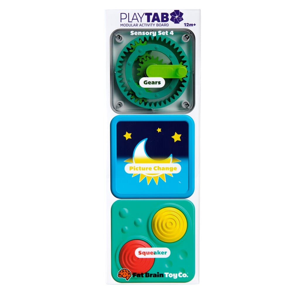 Fat Brain Toys - Playtab Sensory Set 4. Gears, Lenticular & Squeaker T