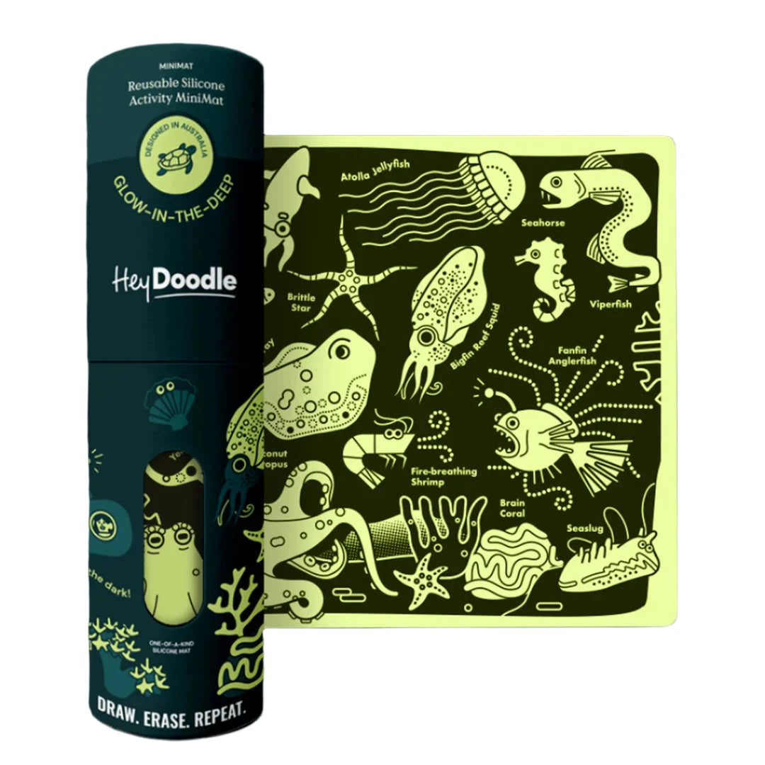 HeyDoodle - Mini Colouring & Doodle Mat | Glow in the Deep