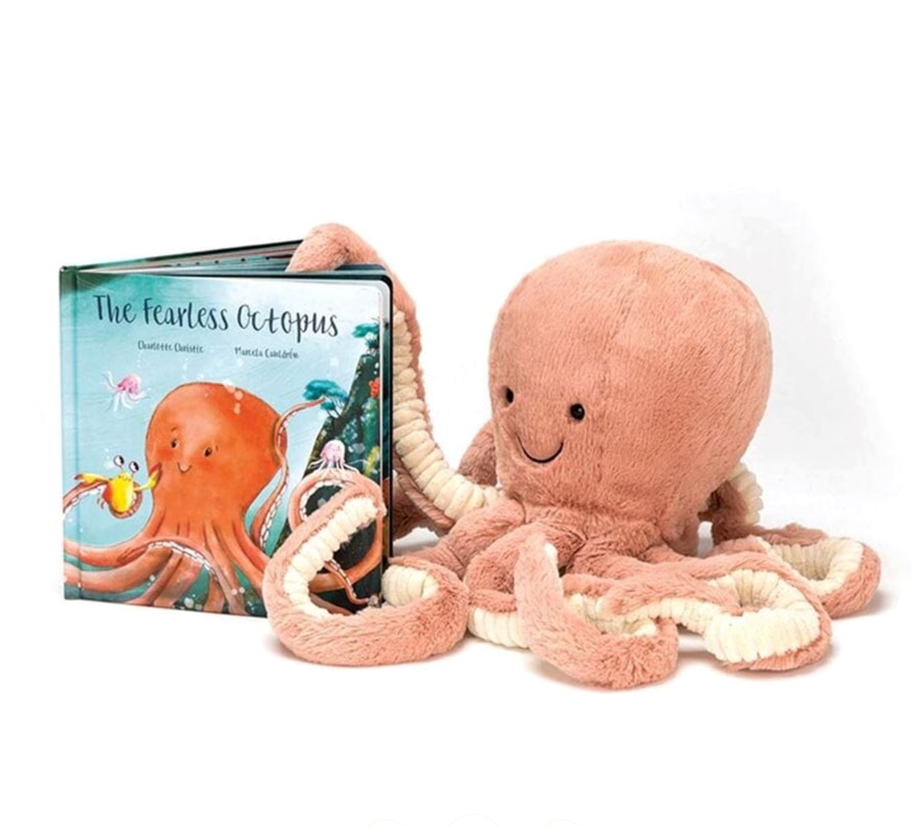 Jellycat Bundle - The Fearless Octopus Book & Odell Octopus Large