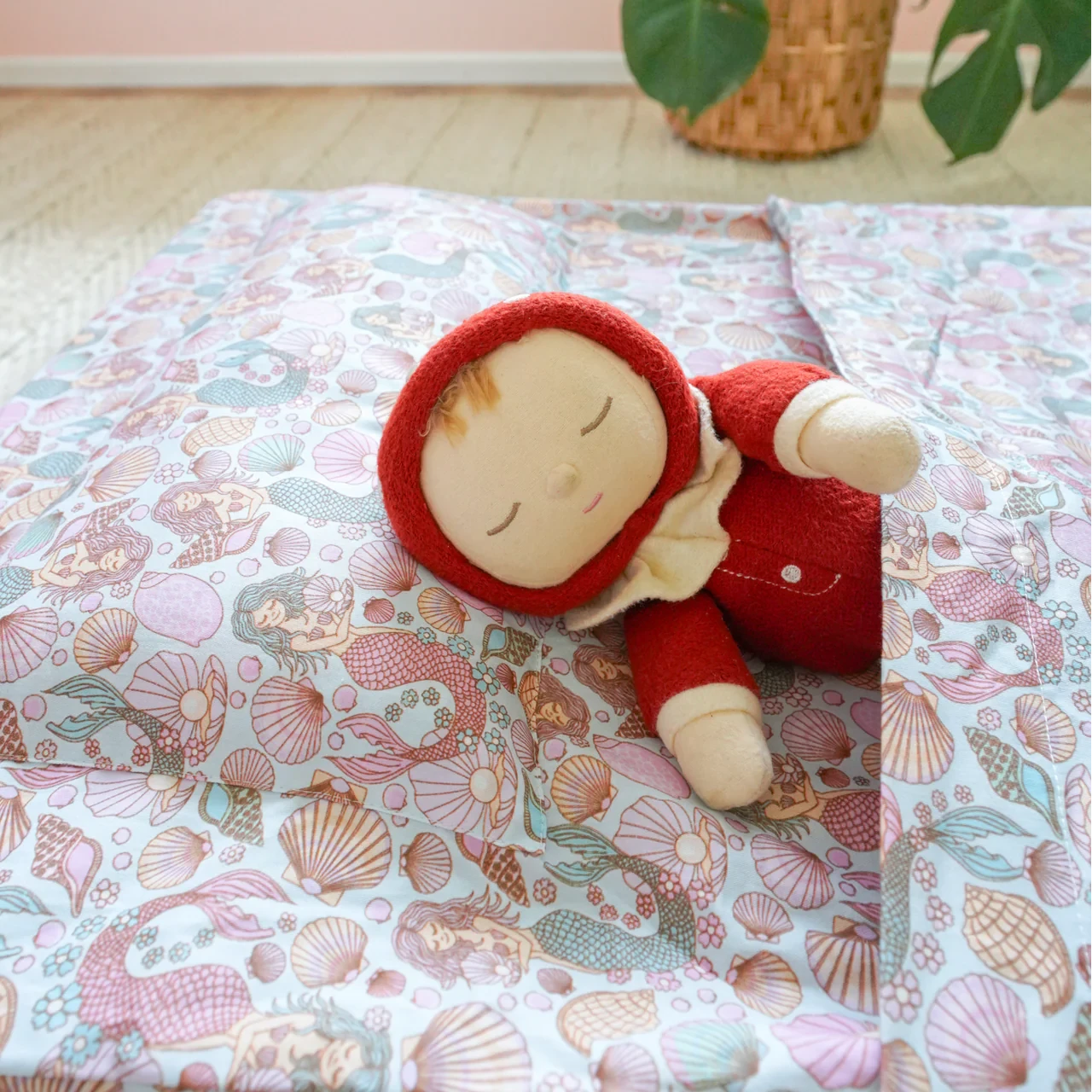 Kinnder - Daycare Sheet & Pillow Set | Mermaid Aqua