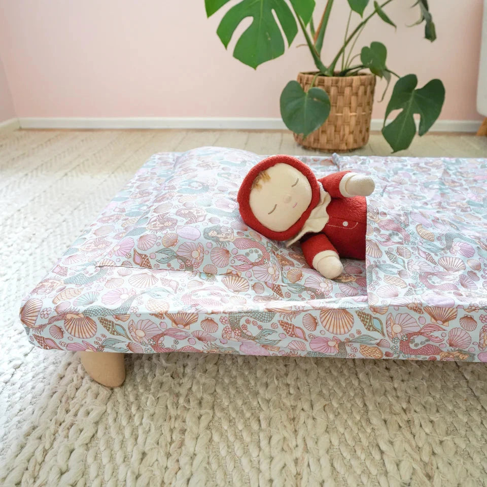 Kinnder - Daycare Sheet & Pillow Set | Mermaid Aqua