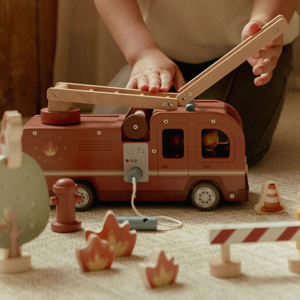 Little Dutch - Wooden Fire Truck Set