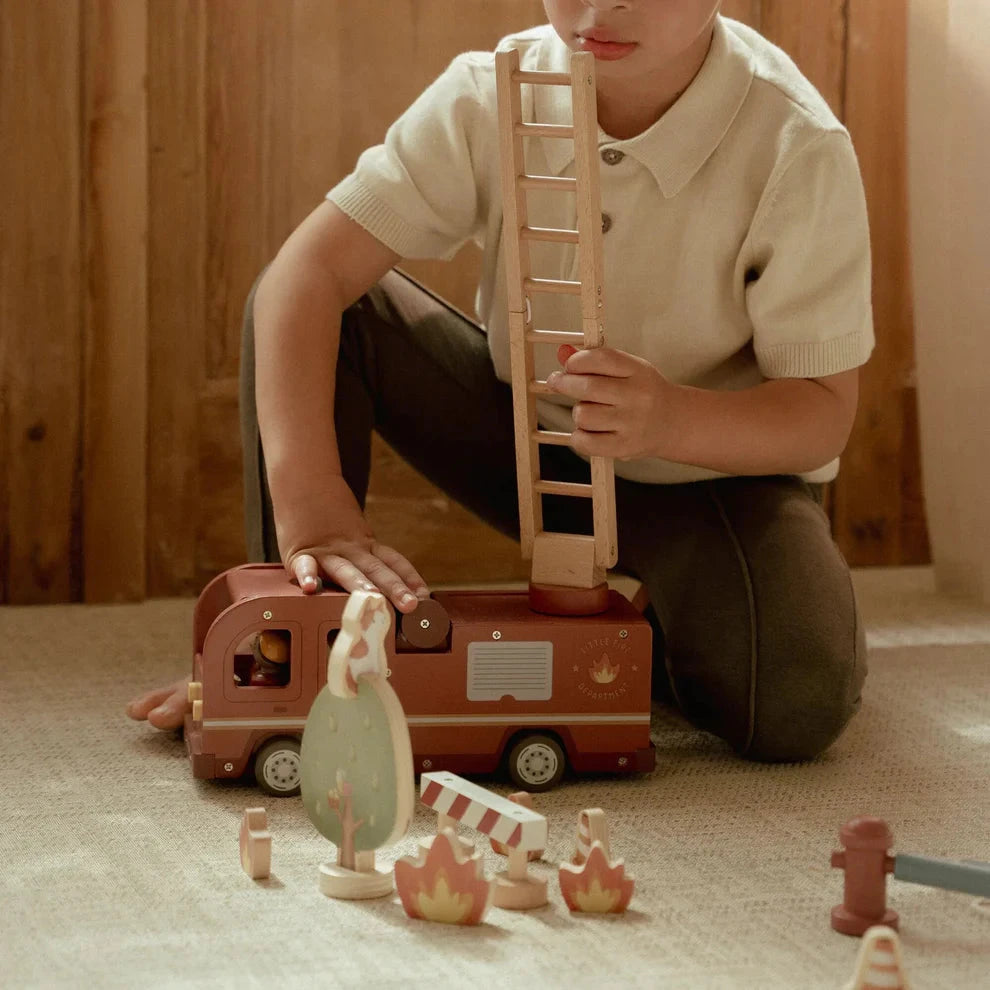 Little Dutch - Wooden Fire Truck Set
