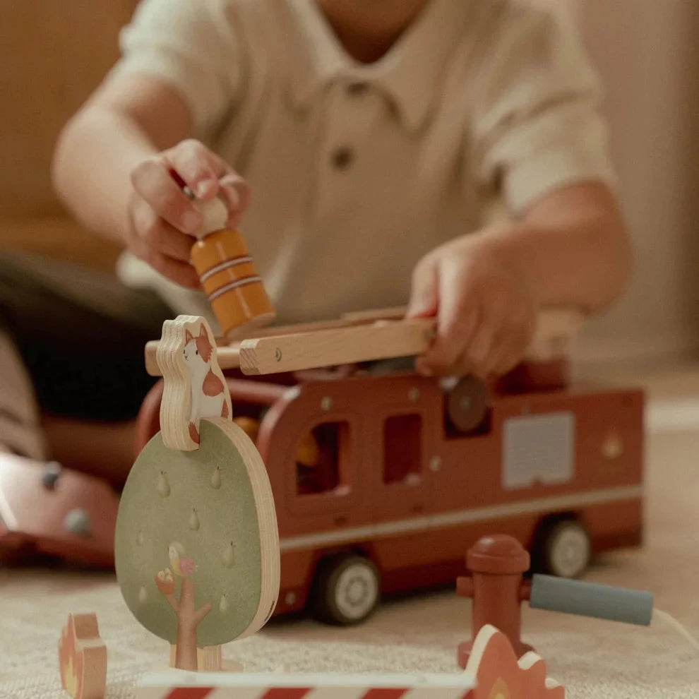 Little Dutch - Wooden Fire Truck Set