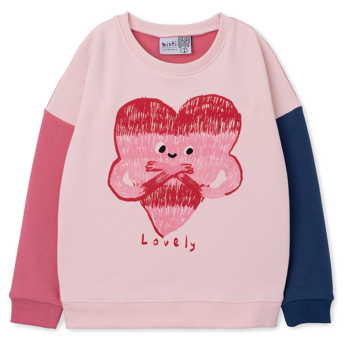 Minti Lovely Heart Furry Crew - Ballet/Pink/Navy
