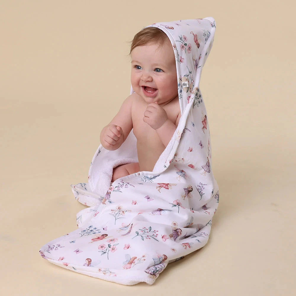 Snuggle Hunny - Organic Hooded Baby Towel | Fairy Garden